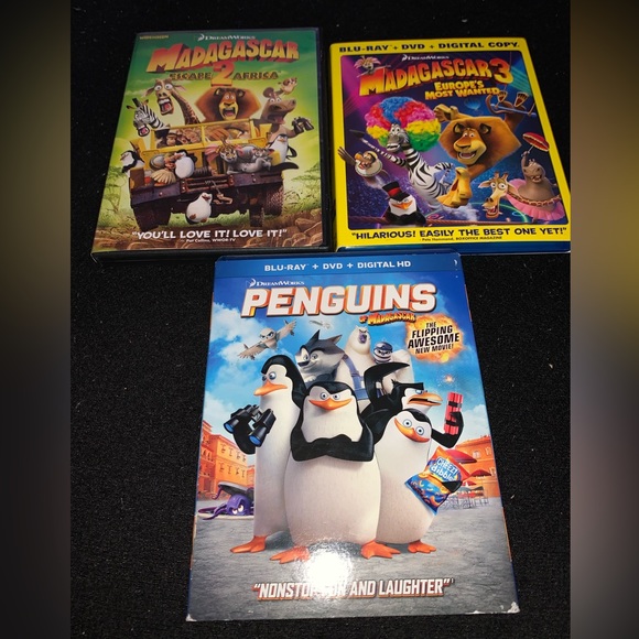 Media | Madagascar Penguins Of Madagascar Dvds Lot Of 3 Dvds | Poshmark
